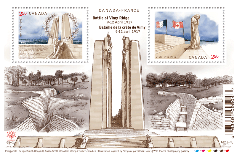 Vimy Ridge (World War I) (Canada 2017) | virtualstampclub.com